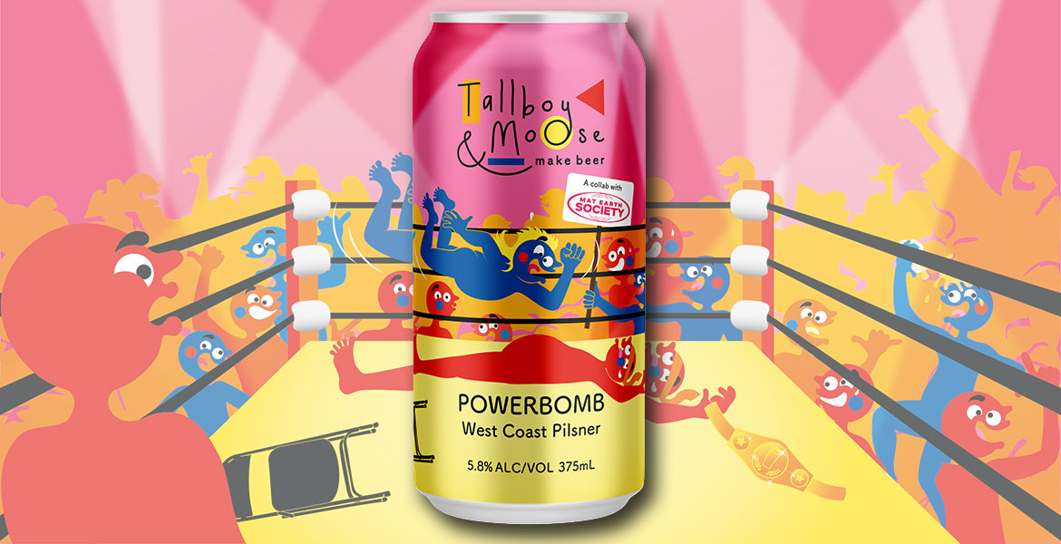 Tallboy & Moose x Mat Earth Society Powerbomb West Coast Pilsner - The ...