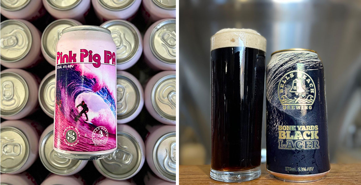 Bells Beach Brewing Pink Pig IPA & Boneyards Black Lager - The Crafty Pint