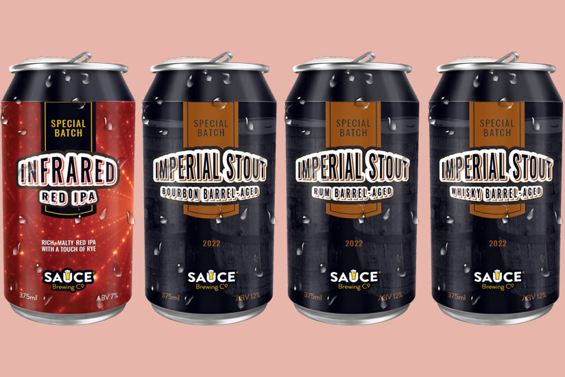 Sauce Brewing Co Infrared Red IPA & Imperial Stout Bourbon Barrel-Aged ...