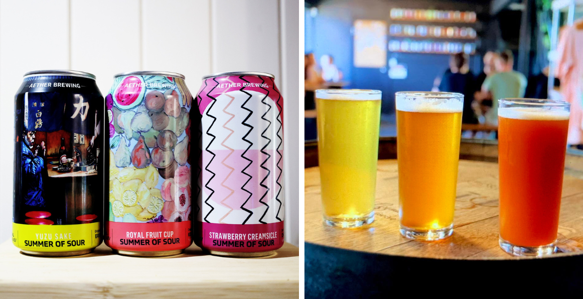 Aether Brewing Summer of Sour: Yuzu Sake, Royal Fruit Cup & Strawberry Creamsicle - The Crafty Pint
